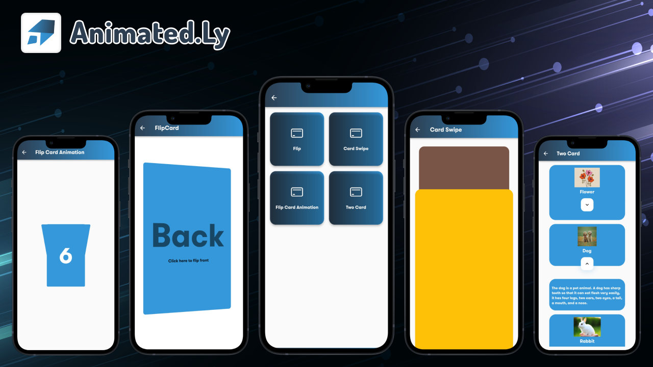 Animated.Ly - 170+ Animations in Flutter | Android, iOS compatible by techlyft1